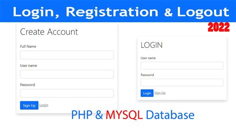 How To Make Login And Registration Form In Php And Mysql Create Signin And Signup Page Youtube