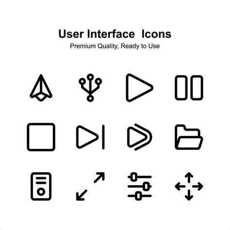 Pixel Perfect User Interface Icons Set Isolated On White Background