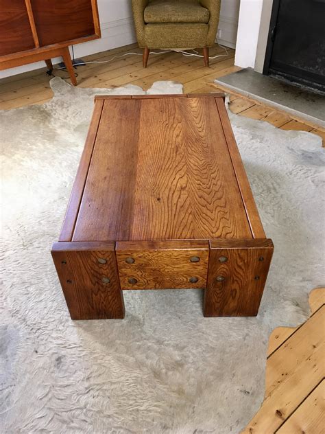 Brutalist Oregon Pine Coffee Table 1970s After Roland Wilhelmsson At
