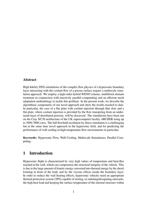 pdf parallel multiscale simulation of hypersonic flow with porous wall injection