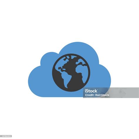 전 세계 클라우드 스토리지 아이콘입니다 글로브 실루엣 기호입니다 클라우드 컴퓨팅 흰색 배경에 격리된 스톡 벡터 그림입니다 0명에 대한 스톡 벡터 아트 및 기타 이미지