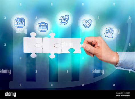 Hand Holding Jigsaw Puzzle Piece Unlocking New Futuristic Technologies Palm Carrying Puzzles