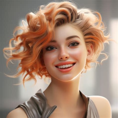 Premium Ai Image A 3d Rendering Of A Woman With Red Hair