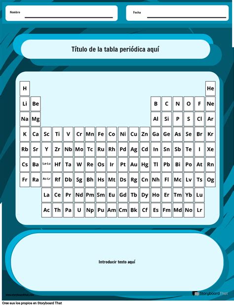 Storyboard That Creador De Hojas De Trabajo De La Tabla Periódica