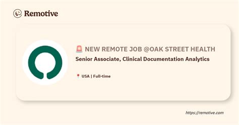 Hiring Senior Associate Clinical Documentation Analytics Oak Street