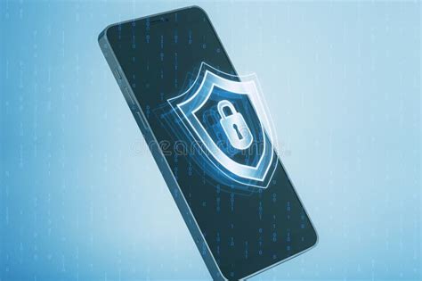 Close Up Of Smartphone With Creative Digital Security Padlock And