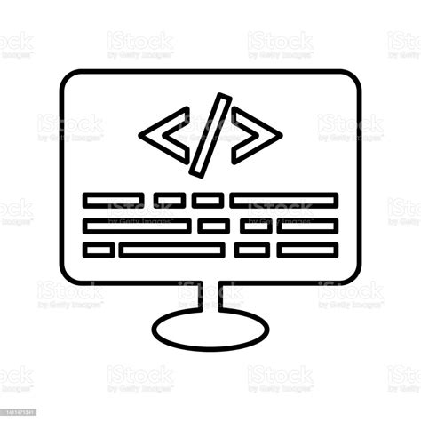 코딩 Html 프로그래밍 라인 아이콘 윤곽선 벡터 0명에 대한 스톡 벡터 아트 및 기타 이미지 0명 Html 개발