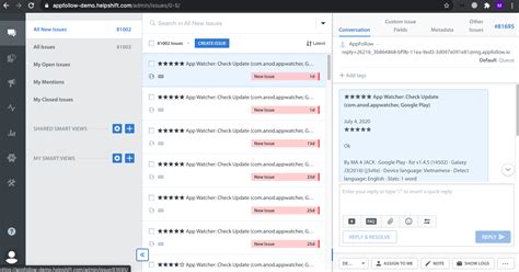 Helpshift Integration AppFollow