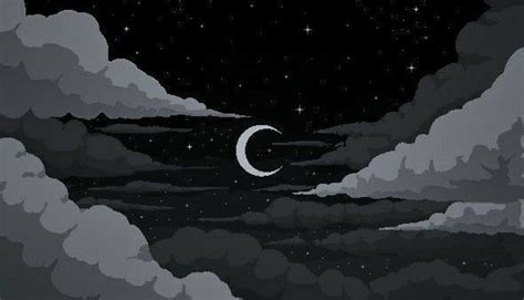 Starry Night Sky Pc Wallpaper Laptop Dark Aesthetic Wallpaper Moon