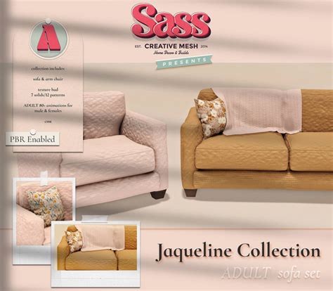 Second Life Marketplace Sass Jaqueline Collection Sofa Set Adult