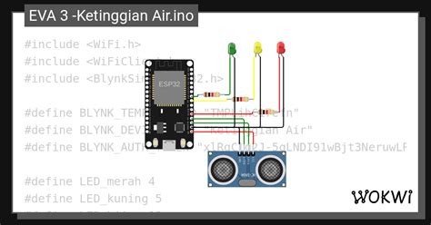 EVA 3 Ketinggian Air Ino Wokwi ESP32 STM32 Arduino Simulator