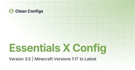 Essentials X Config Clean Configs