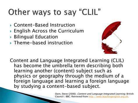 Ppt Content And Language Integrated Learning Clil Powerpoint