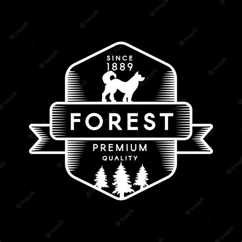 숲 부정적인 공간 로고 템플릿 프리미엄 벡터