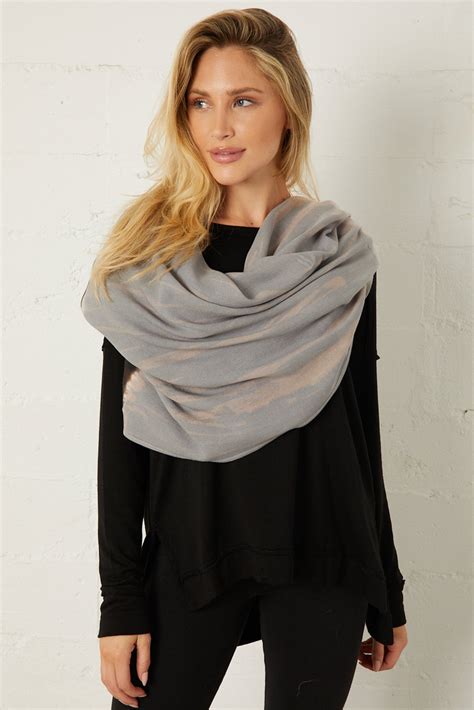 Wool Blend Blanket Scarf River Sky