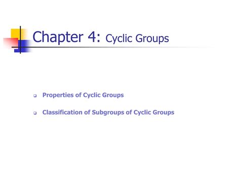 Cyclic Groups And Subgroups In Abstract Algebrappt