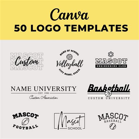 50 Custom Logo Bundle Canva Templates Editable Logos Canva Logo Clean Logo Design Shirt