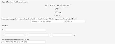 Solved Transform The Differential Equation Chegg Com