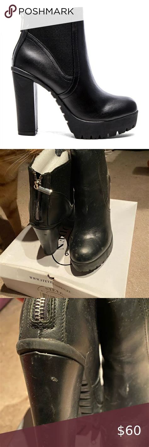 Black Leather Steve Madden Amanda Boot Boots Black Leather Leather