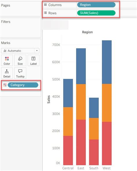 Add Total Of Values In Tableau Stacked Bar Chart