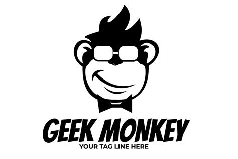 Geek Monkey Sticker Wearing Glasses Graphic By Enway Creative Fabrica