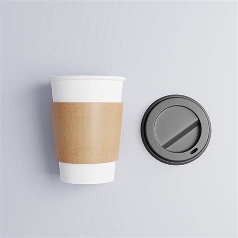 유토이미지 플라스틱 뚜껑이 끼워진 테이크아웃 종이컵 목업