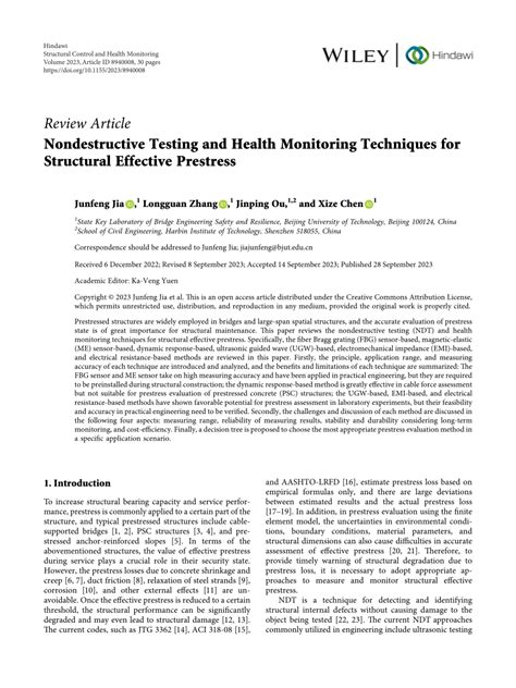 Pdf Nondestructive Testing And Health Monitoring Techniques For
