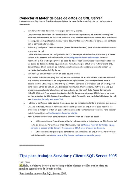 Pdf Conectar Al Motor De Base De Datos De Sql Server Dokumen Tips