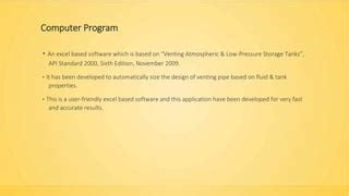 Design Calculation Of Venting For Atmospheric Low Pressure Storage Tanks PDF