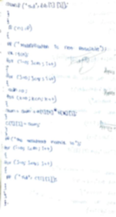 Solution C Program Of Matrix Multiplication Studypool