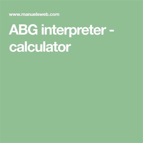 abg interpreter calculator