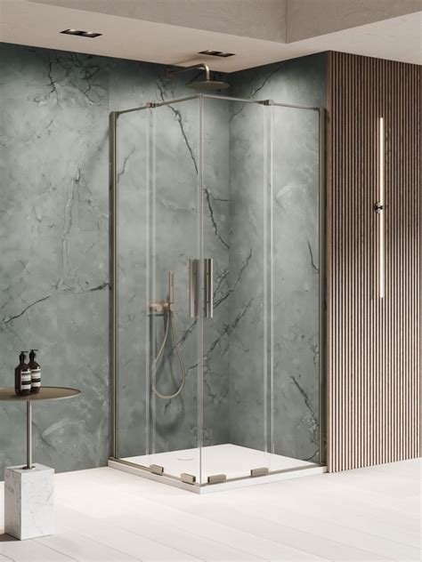 New Trendy Kabina Prysznicowa Smart Gunmetal Brushed 2d Prostokątna U
