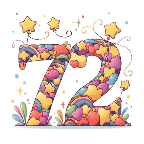 Premium Vector Numeric Digit 72 Vector Illustration Typography Of