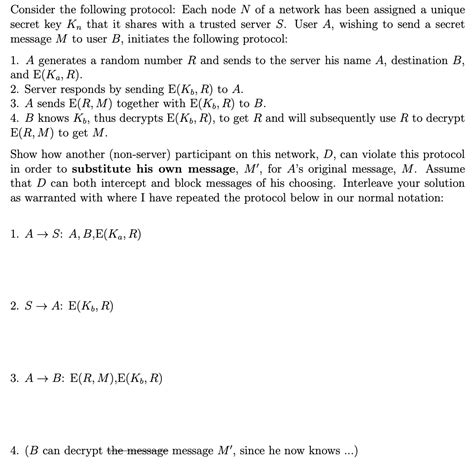 Solved Consider The Following Protocol Each Node N Of A Chegg