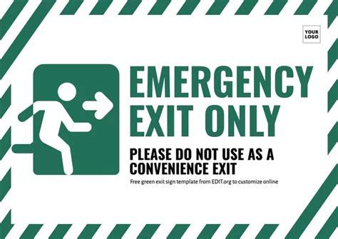 Emergency Exit Only Sign Printable