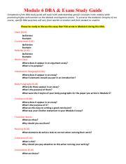 V Mod DBA Pdf Module DBA Exam Study Guide Completion Of The DBA Study Guide Will Assist