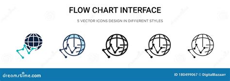 Flow Chart Interface Icon In Filled Thin Line Outline And Stroke Style Vector Illustration Of