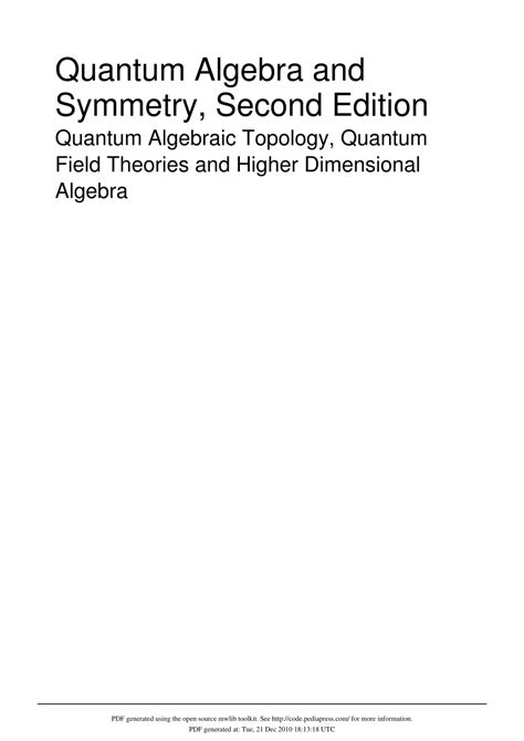 Pdf Quantum Algebraic Topology And Quantum Operator Algebra