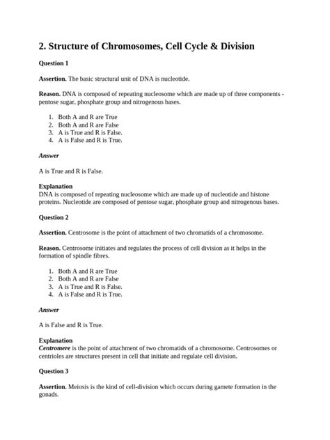 Assertion And Reasoning Questions Pdf Zygosity Stoma