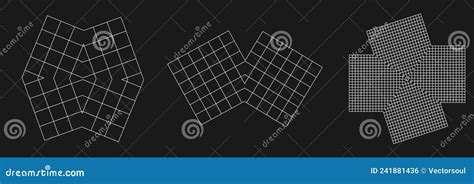 Geometric Grid Mesh In Abstract Mirrored Form Lattice Grating