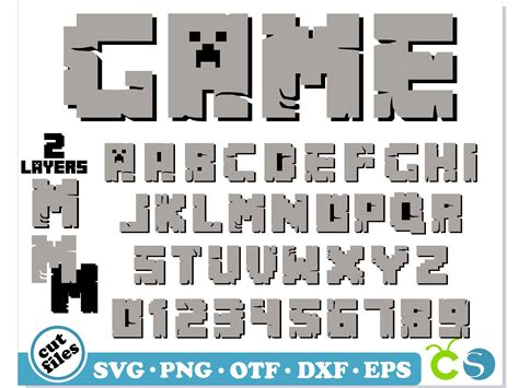 Minecraft Font Svg Cricut Layered Minecraft Font Otf Minec Inspire Uplift