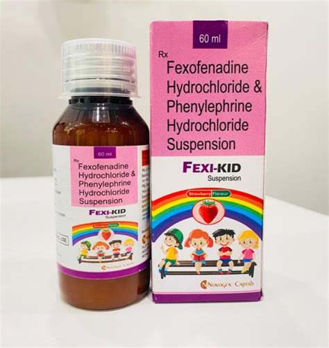 Fexofenadine Hydrochloride Phenylephrine Hydrochloride Suspension Supplier From Mohali