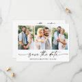 Modern Minimalist Ink Script 3 Photo QR Code Save The Date Zazzle