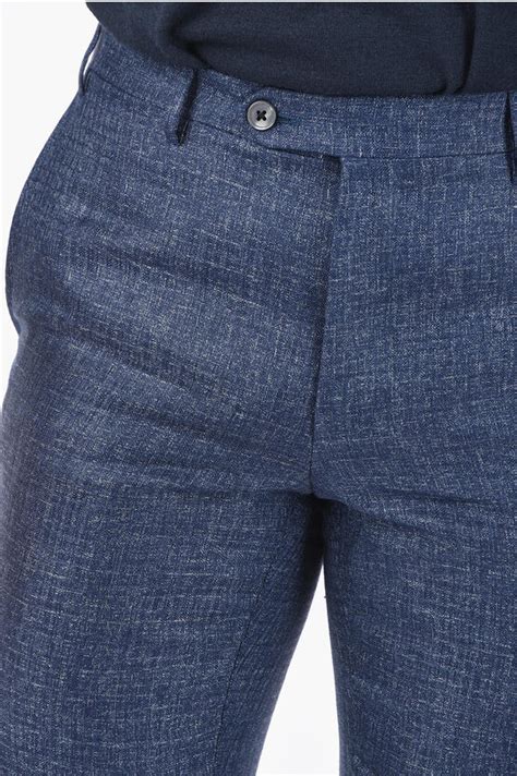 corneliani silk and flax academy notch lapel belt loops 2 button suit men glamood outlet