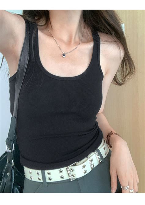 韓版修身u領針織背心 蝦皮購物