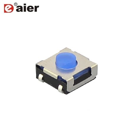 China IP67 50mA Metal 4 Pin 6X6 SMT Rubber Tactile Switch China Rubber Tactile Switch SMT