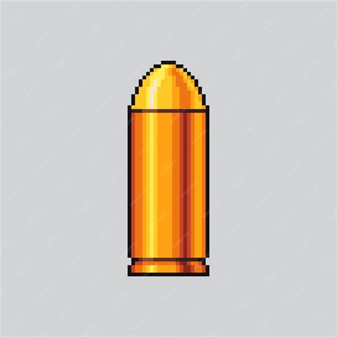Premium Vector Pixel Art Illustration Bullet Pixelated Bullet Gun Bullet Military Pixelated