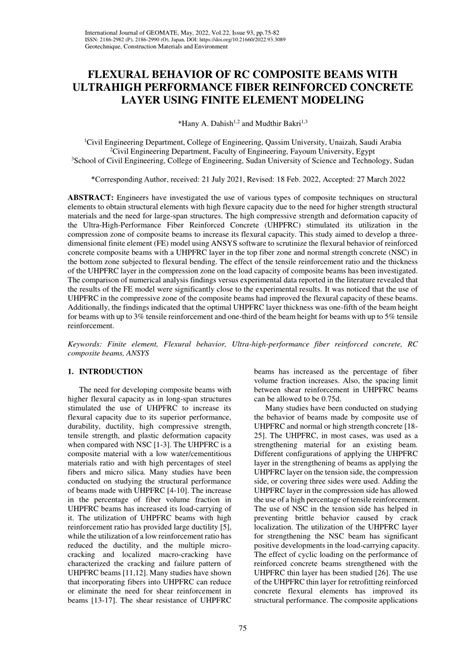 Pdf Flexural Behavior Of Rc Composite Beams With Ultrahigh