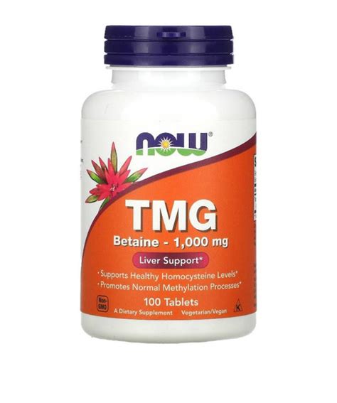 TMG, NOW Foods, 1000 мг, 100 таблеток - купить с доставкой по выгодным ...