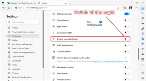 Disable Browser Essentials Heart Button From Edge Toolbar